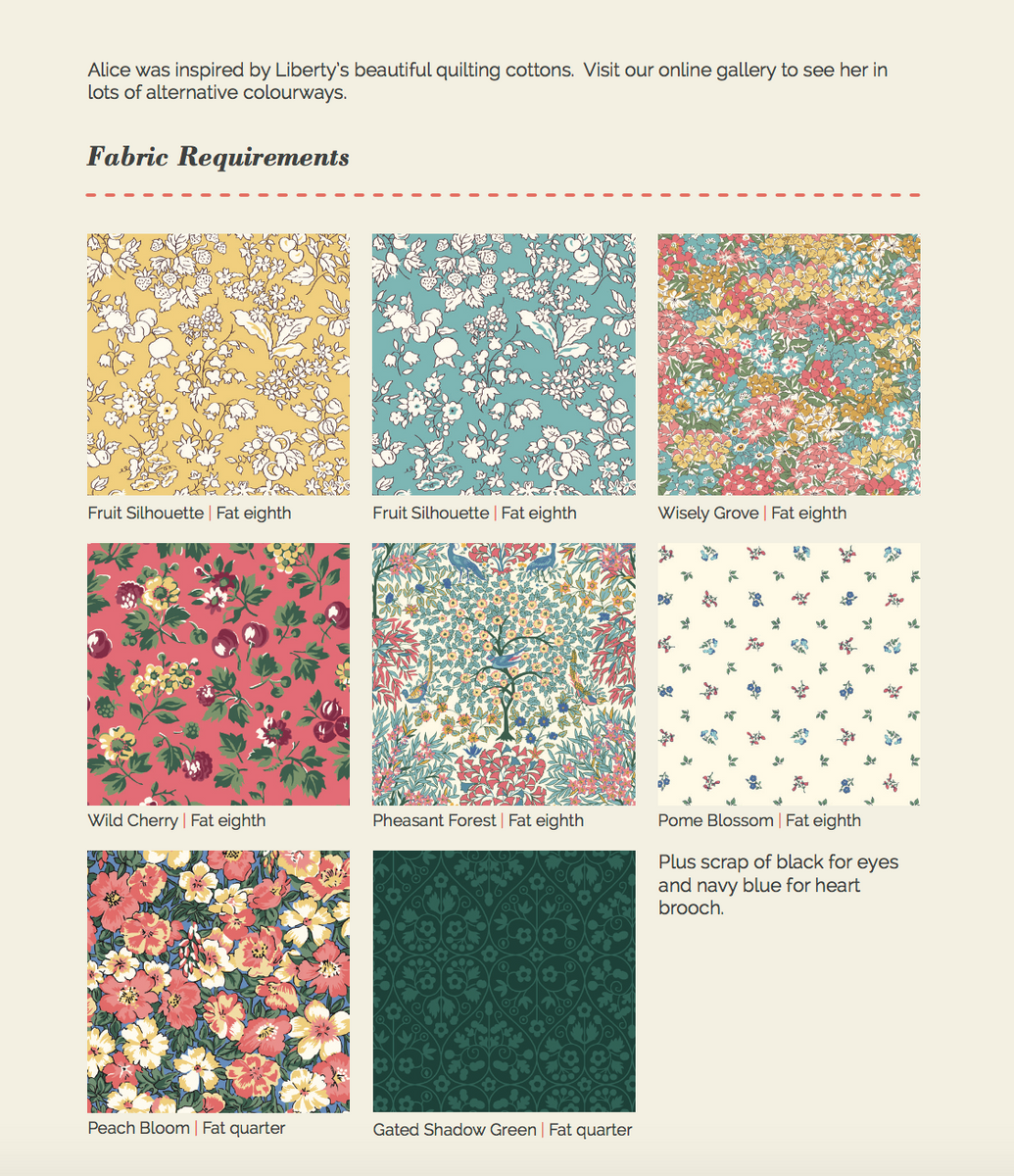 Alice Rabbit Quilt Pattern by Jenni Smith for Liberty